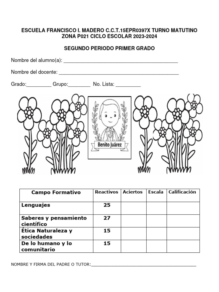 Segundo Periodo Primer Grado | PDF
