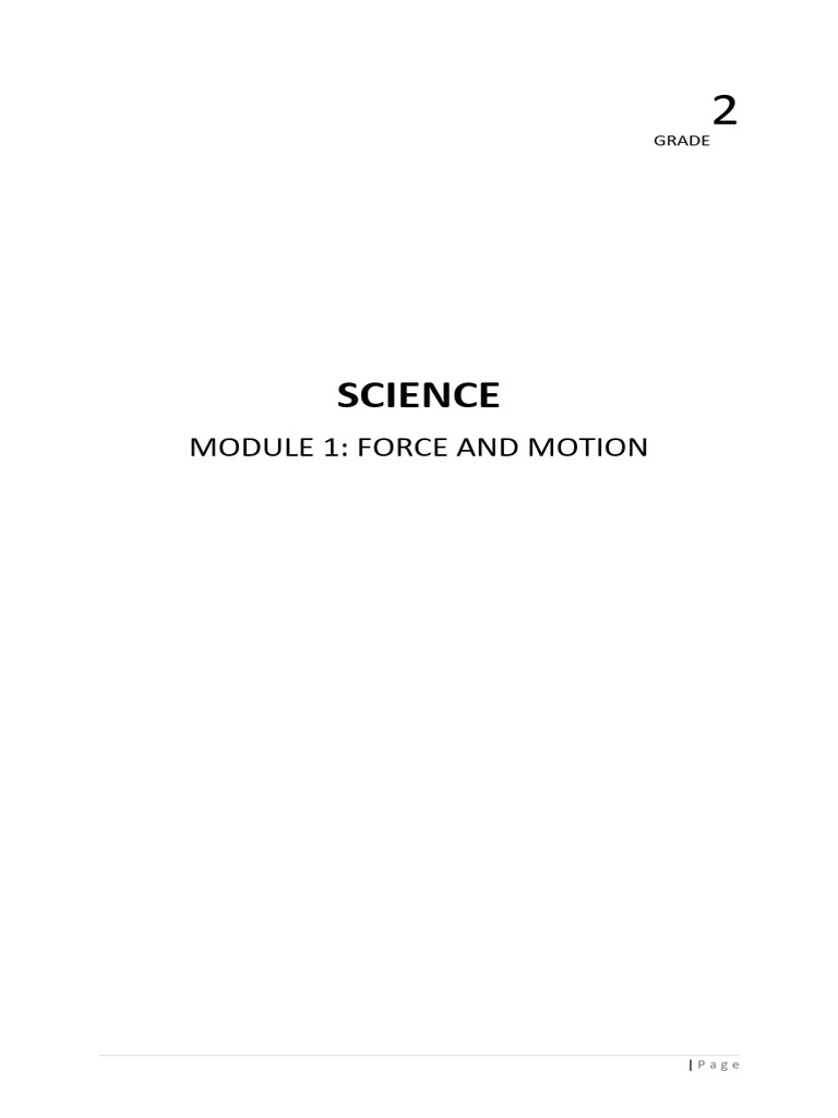 Grade 2 Science: Force and Motion Module | PDF | Force | Learning
