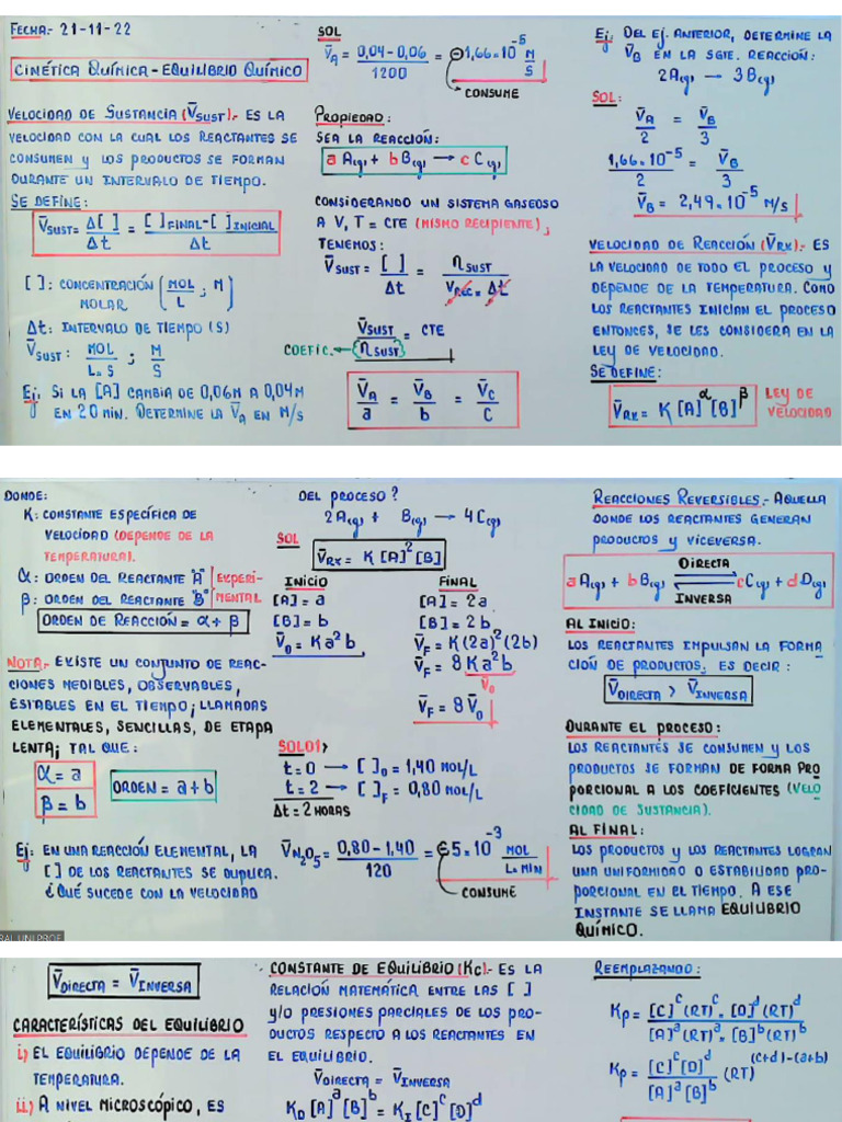 13.cinética Química - Equilibrio Químico | PDF