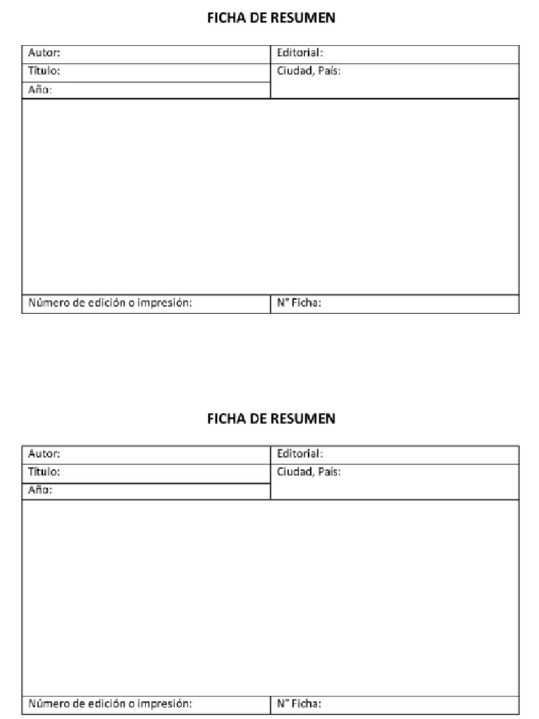 Formato Ficha de Resumen | PDF