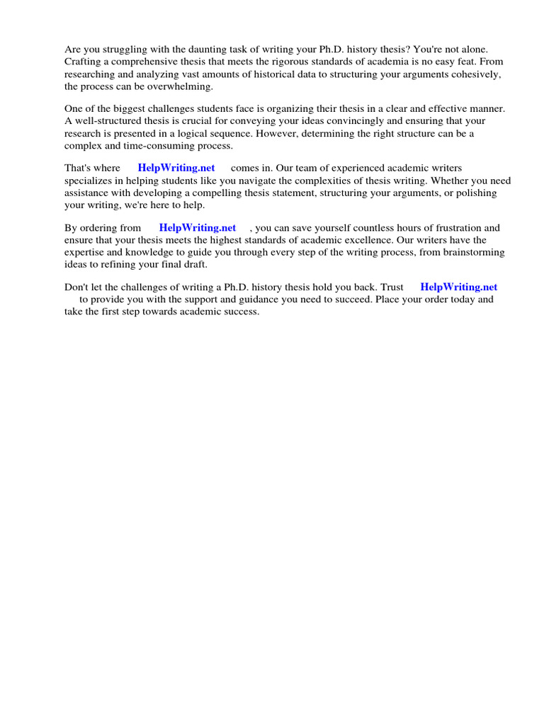 PHD History Thesis Structure | Download Free PDF | Thesis | Methodology