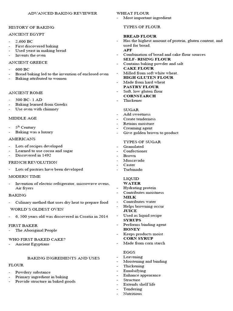 Advanced Baking Reviewer | Download Free PDF | Cakes | Baking