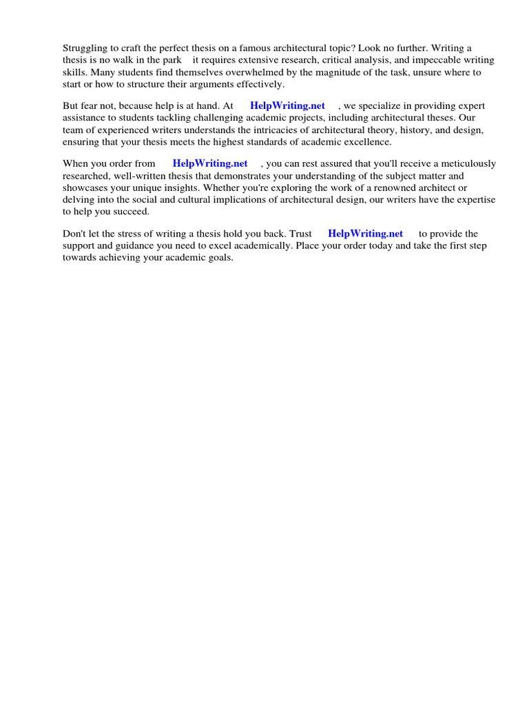 Famous Architectural Thesis | PDF
