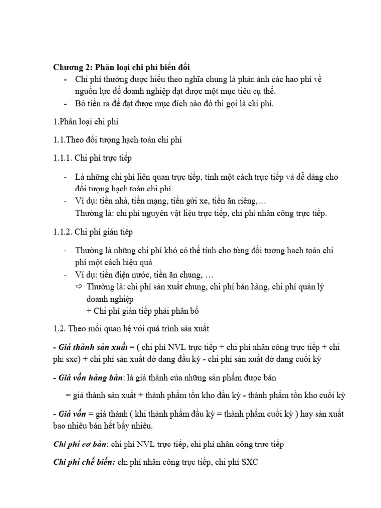 Phân Lo I Chi Phí | PDF