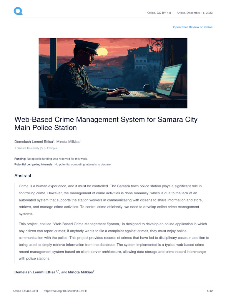 Web-Based Crime Management System For Samara City | PDF | Use Case ...