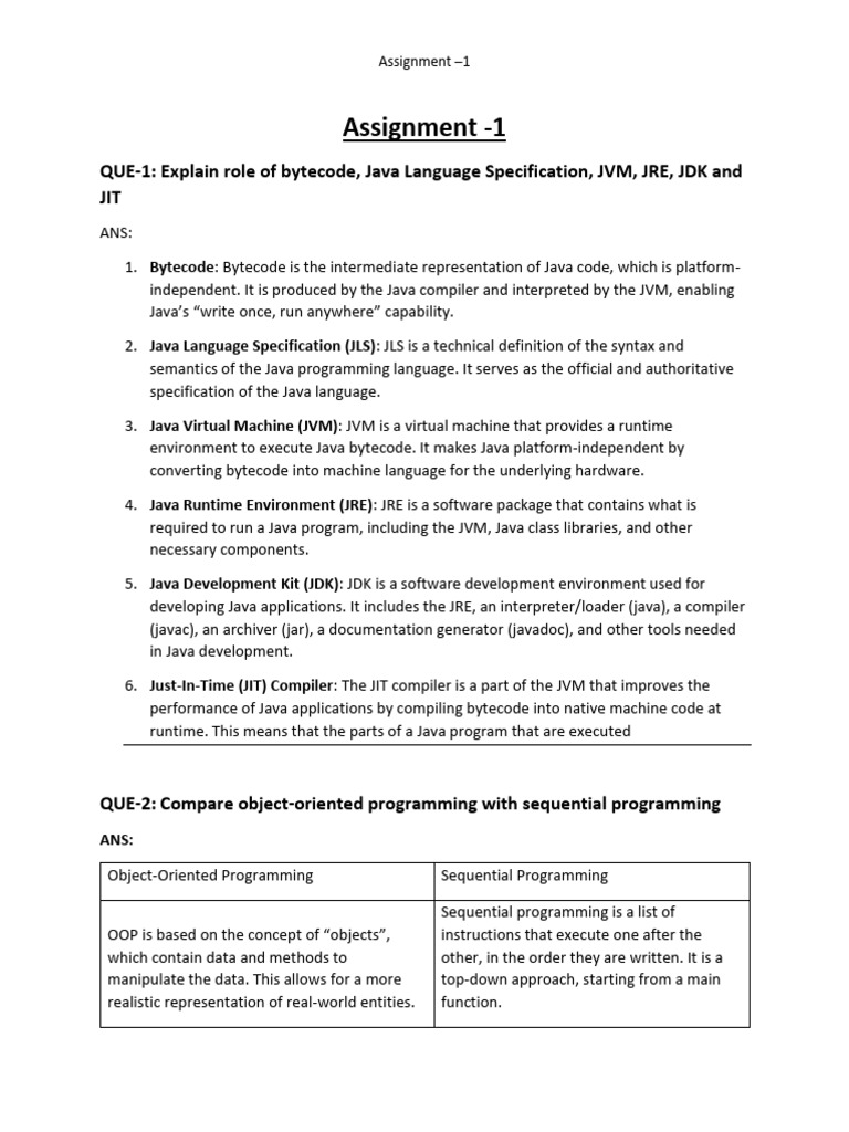 Oop Assignment 1 | PDF | Java Virtual Machine | Java (Programming Language) Oop Assignment 1 | PDF | Java Virtual Machine | Java (Programming Language)