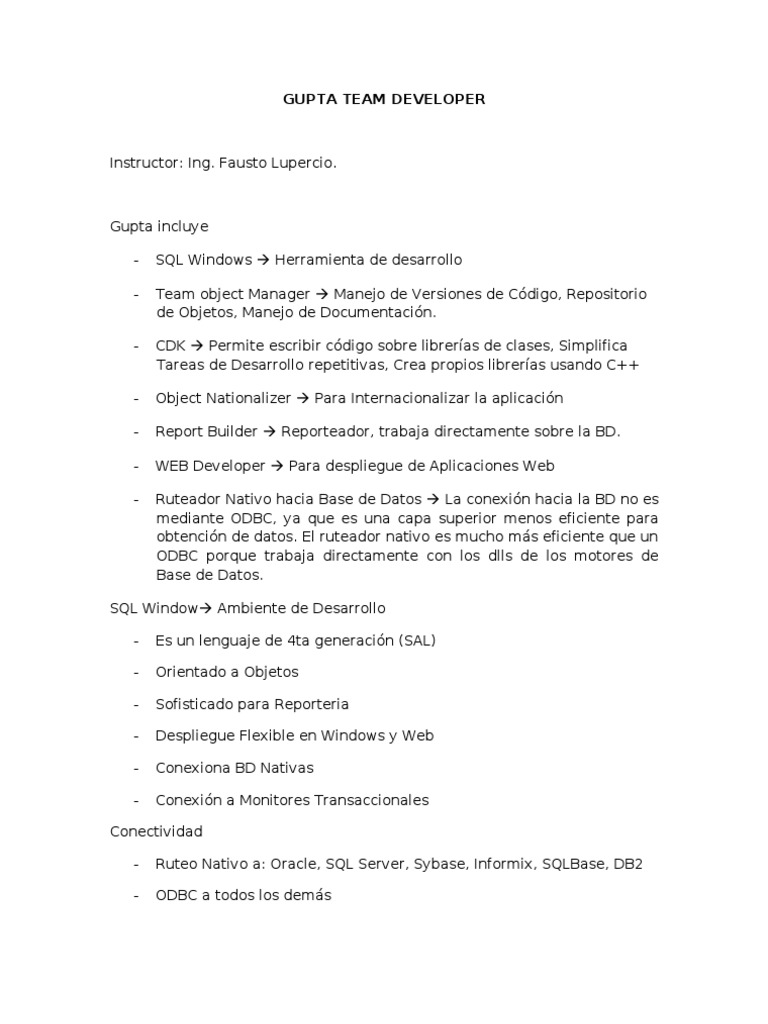 Gupta Team Developer | PDF | Objeto (informática) | Herencia ...