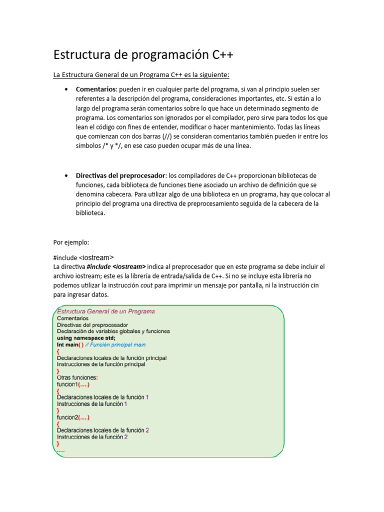 Estructura de Programación C++ | PDF
