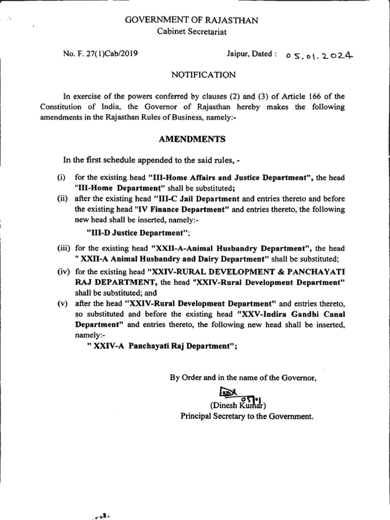 Amendment in Rules of Business 05012024 | PDF