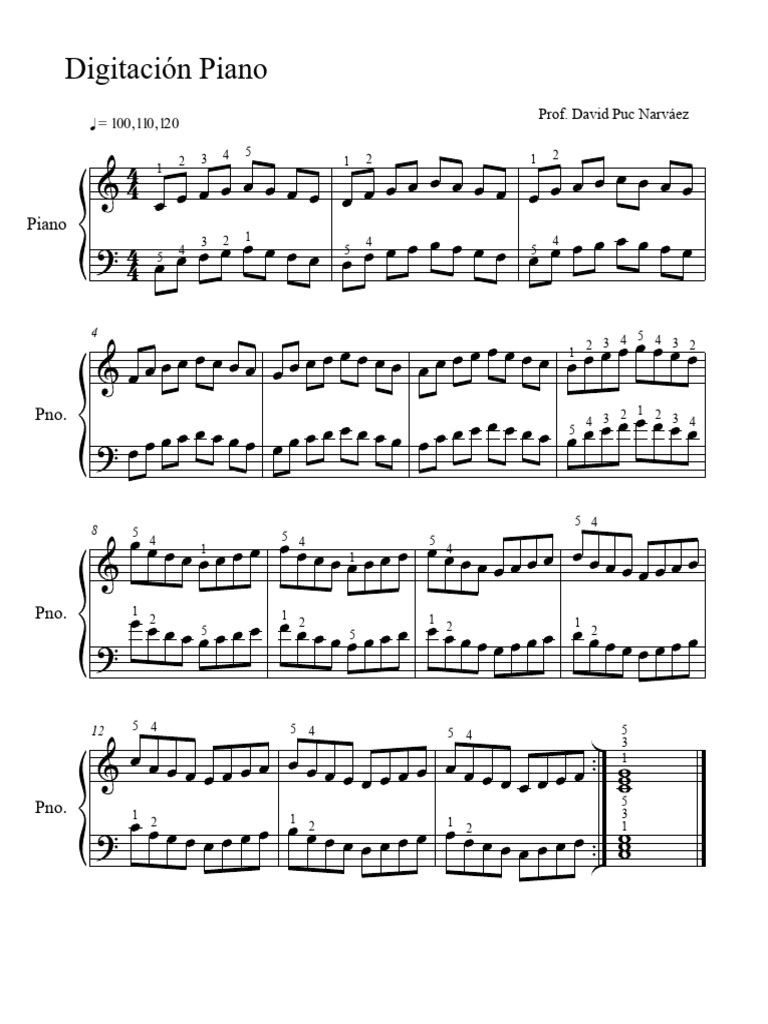 Digitación 1 Piano | PDF