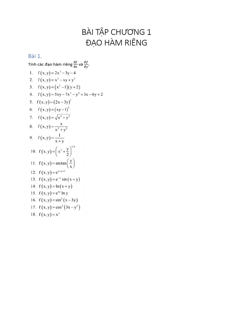 Bai Tap Chuong 1 | PDF