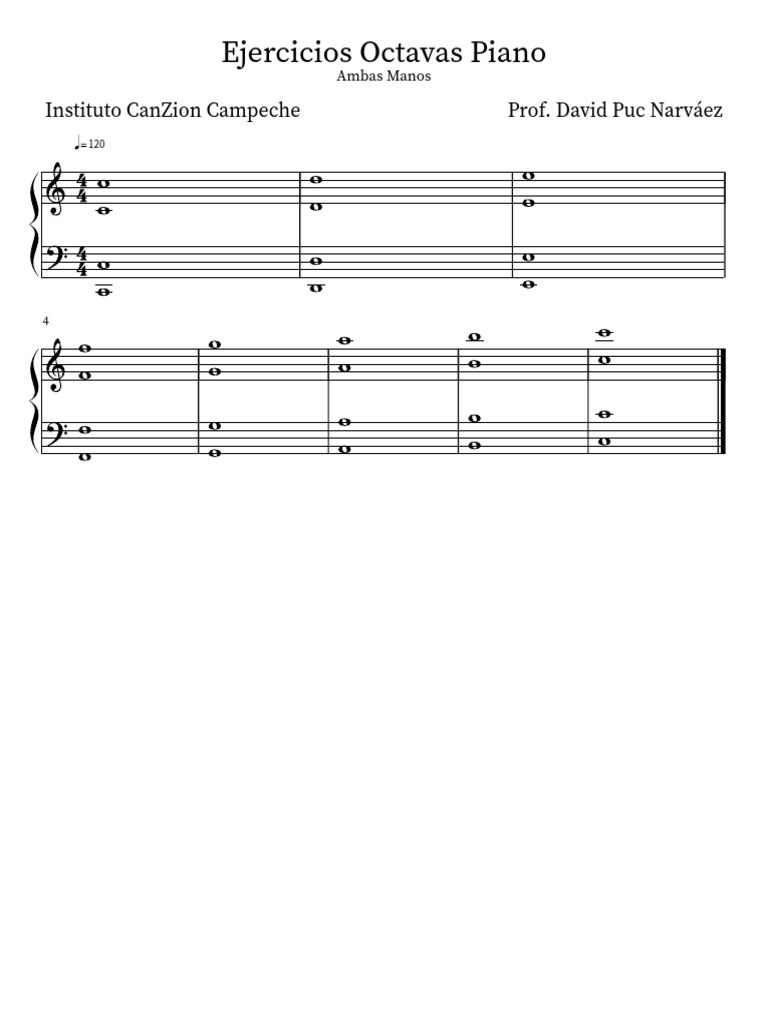 Ejercicios Octavas Piano | PDF