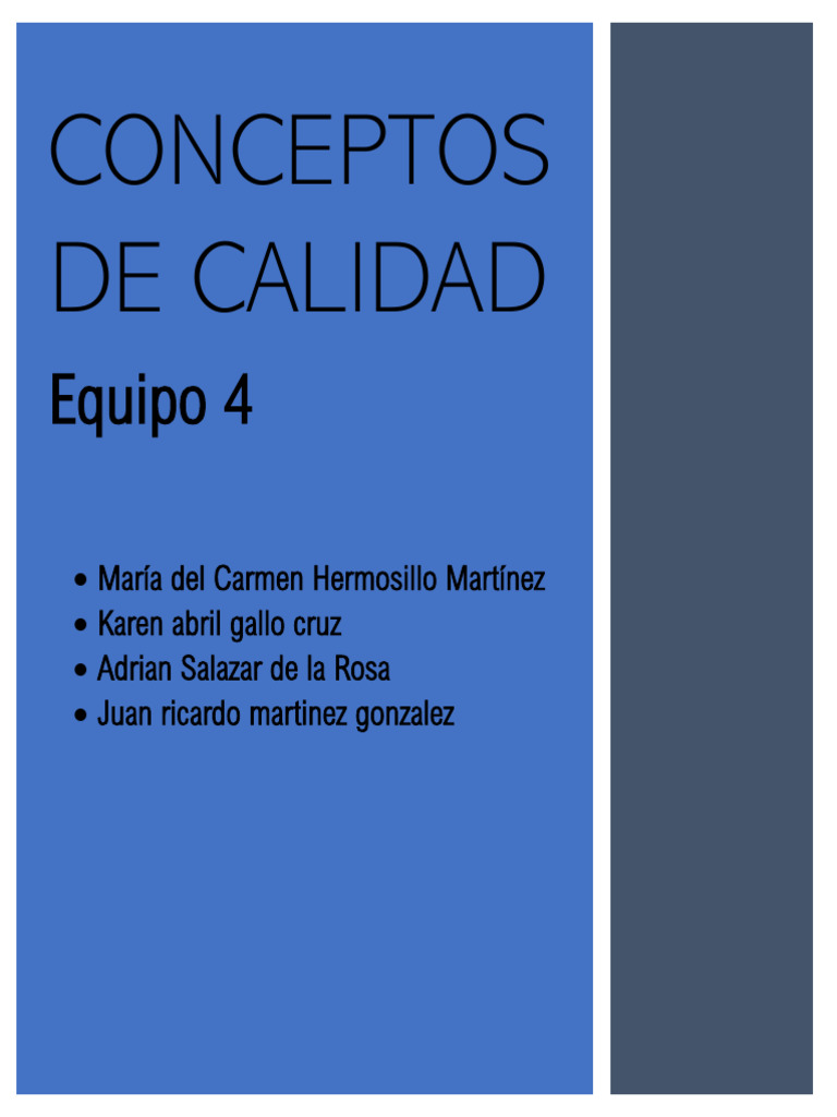 Conceptos de Calidad | PDF