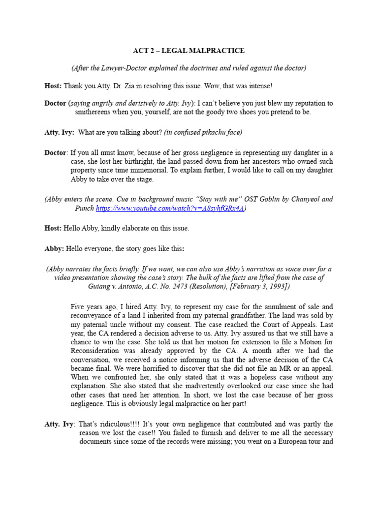 Legal Malpractice Dispute Drama | PDF | Negligence | Tort