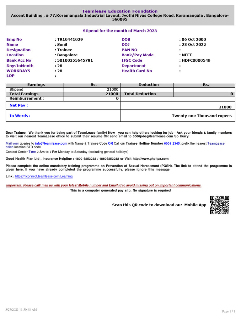 Sunil Slip | PDF | Service Industries | Computing