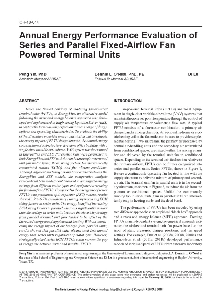 Annual Energy Performance Evaluation of Series and Parallel Fixed ...