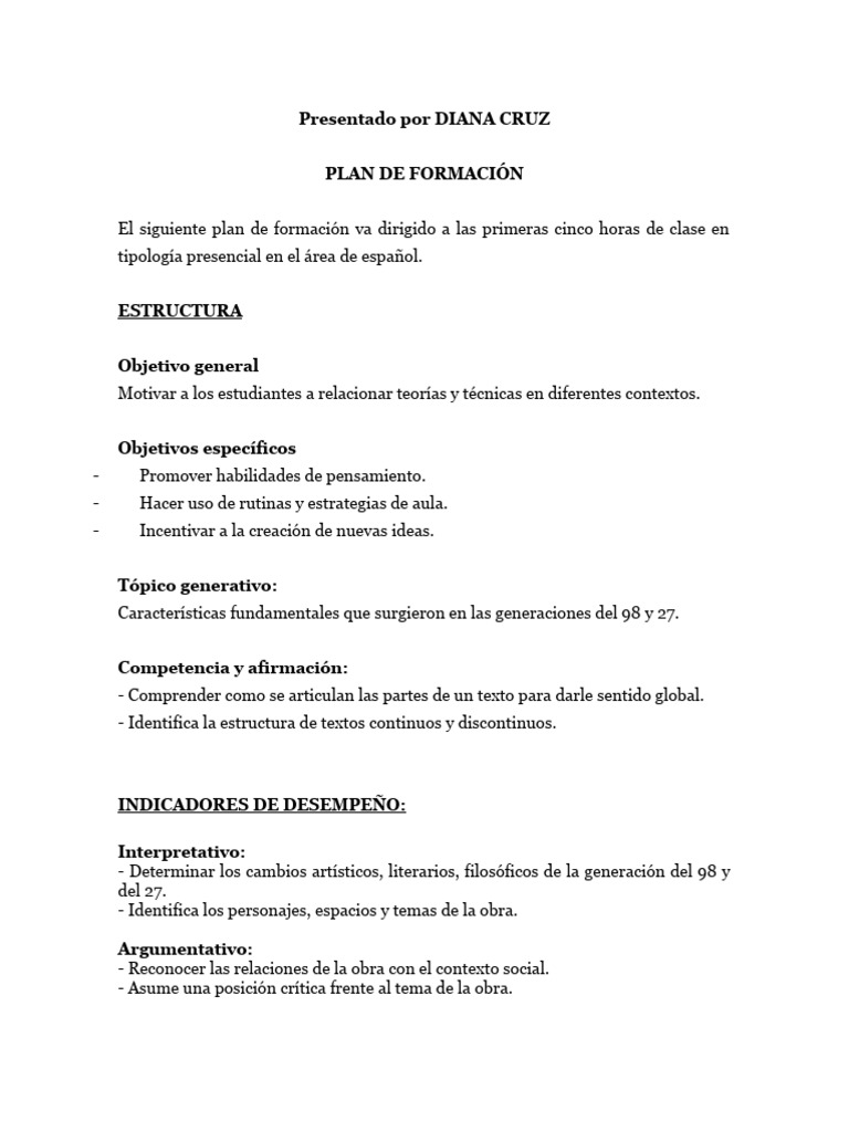Plan de Formación | PDF