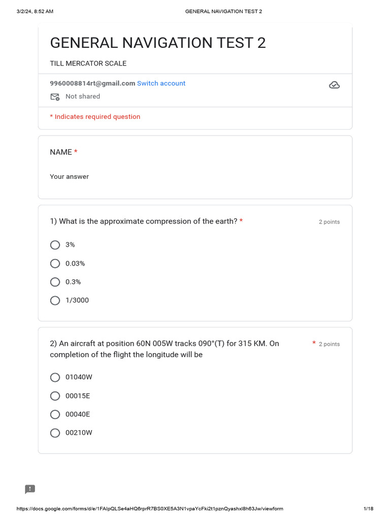 General Navigation Test 2 | Download Free PDF | Longitude | Latitude