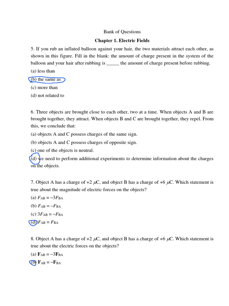 Bản Sao Bank of Questions - Physics 2 | PDF | Capacitor | Electrical ...