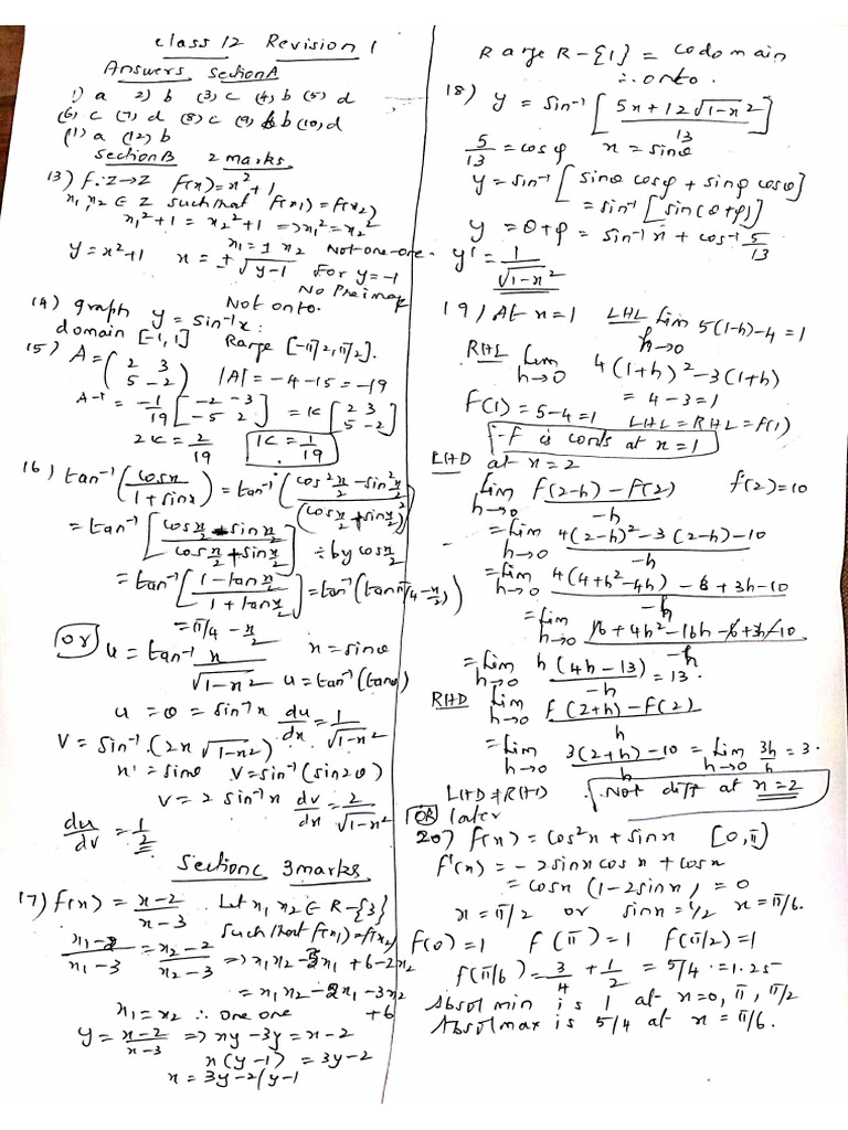 First Revision Exam Maths 2022 | PDF