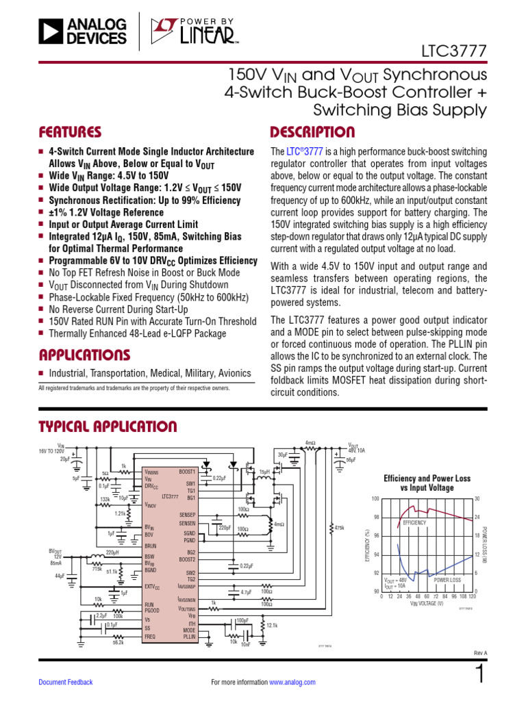 LTC 3777 | PDF | Electrical Components | Electronic Circuits