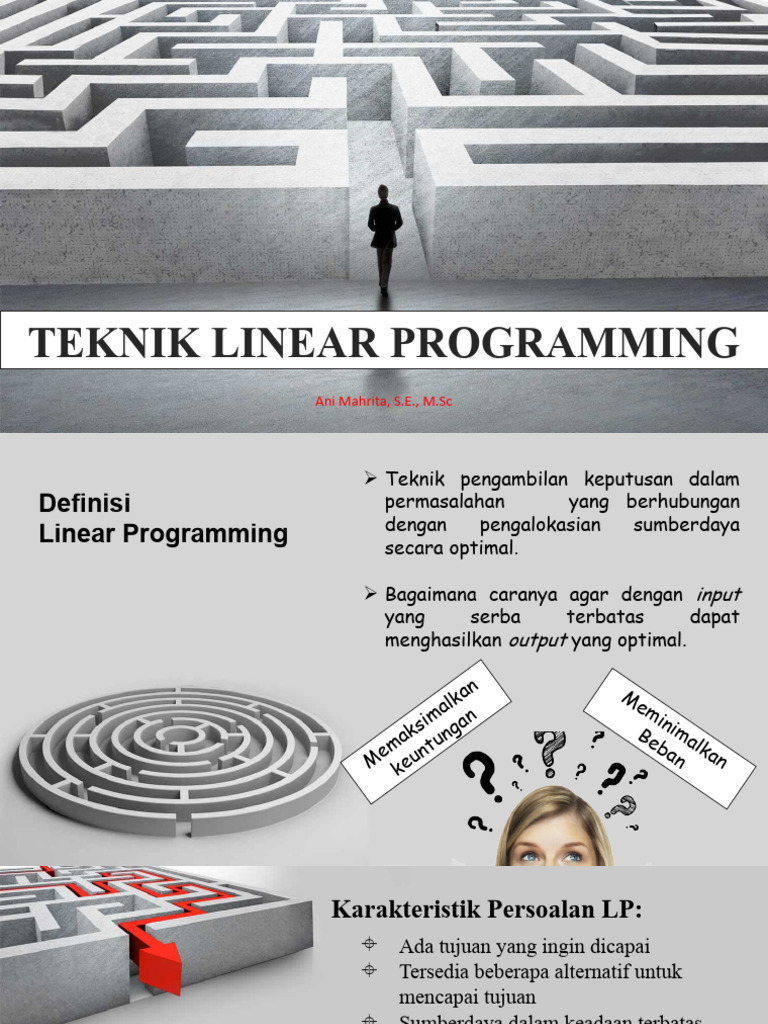 Teknik Optimalisasi Linear Programming | PDF