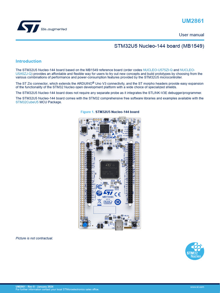 Um2861 Stm32u5 Nucleo144 Board mb1549 Stmicroelectronics | PDF | Computer Hardware | Electrical ...