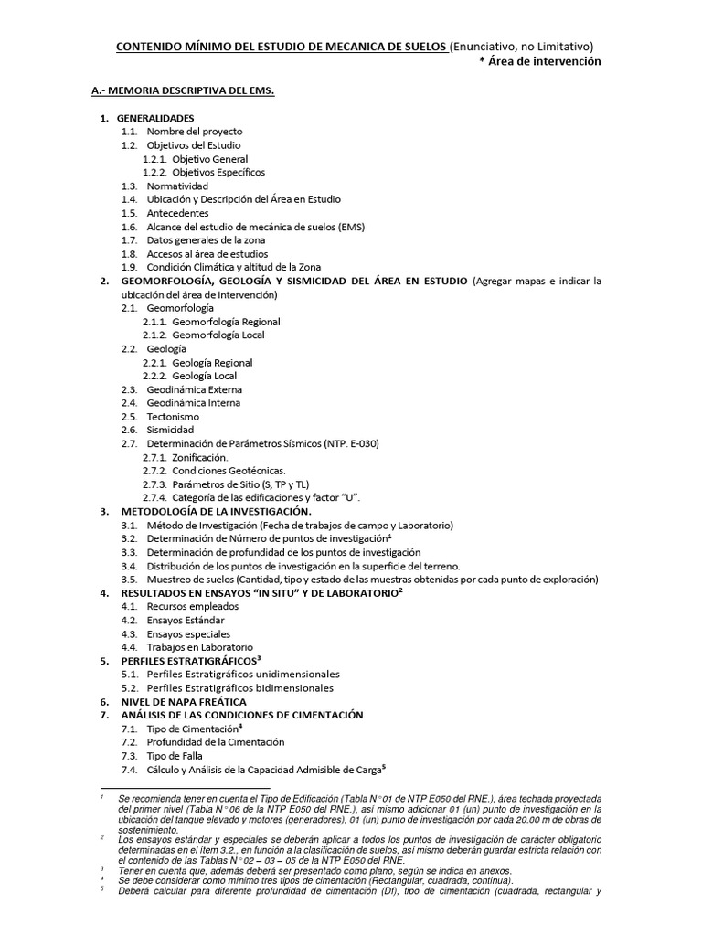 Contenido Mínimo de Ems V4. | PDF | Fundación (Ingeniería) | Mecánica ...
