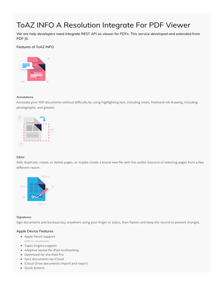 ToAZ INFO A Resolution Integrate For PDF Viewer | PDF | Ios | I Cloud