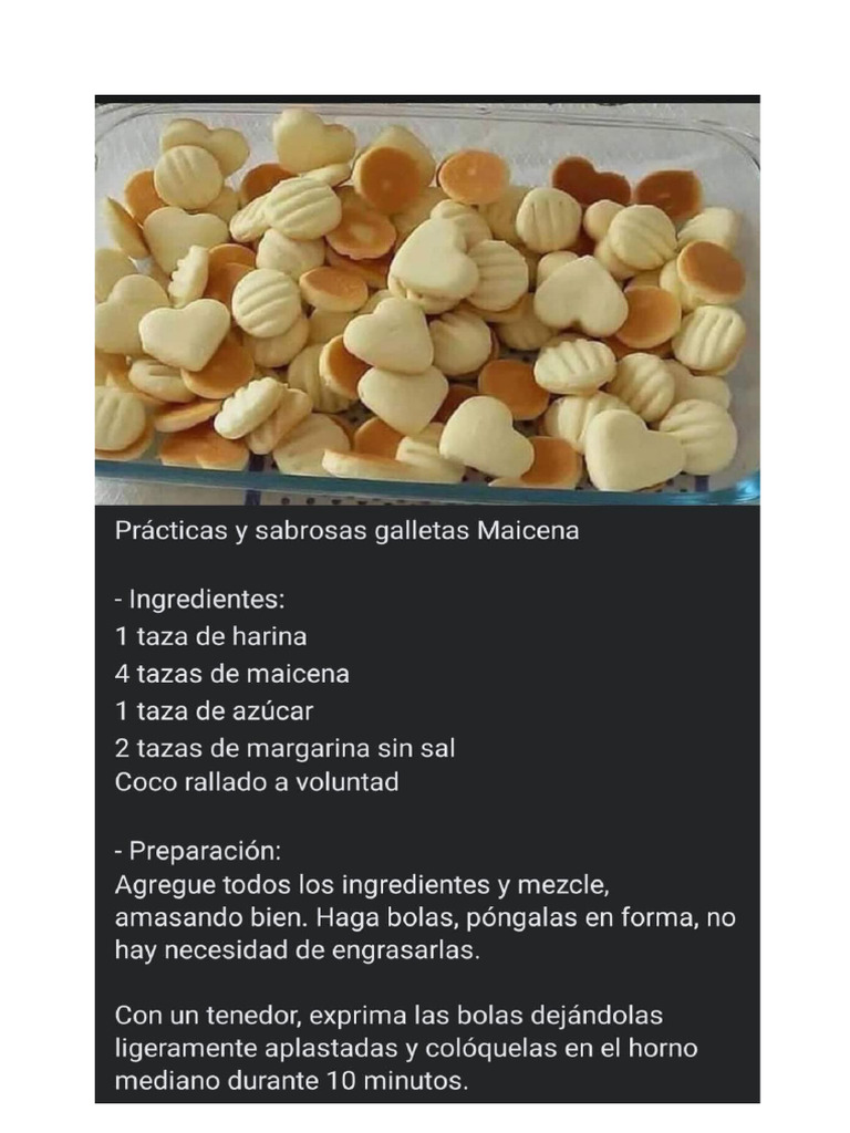 Receta - Postre - Galletas De Maicena | PDF