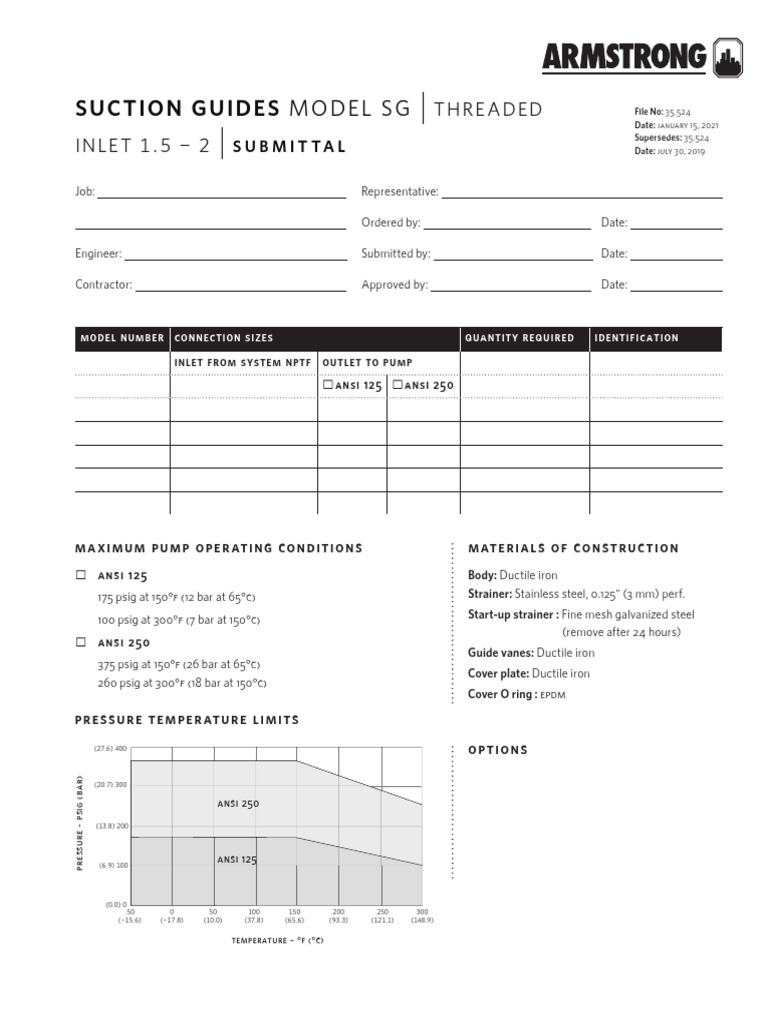 Suction Diffuser - Submittal | PDF | Materials | Mechanical Engineering