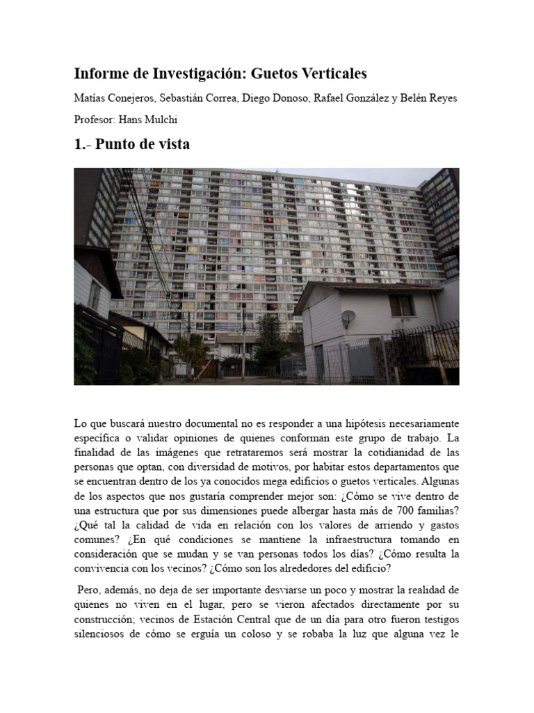 Informe de investigación | PDF | edificio | Ghetto