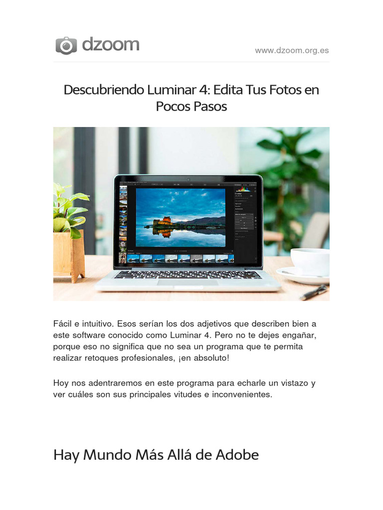 Descubriendo Luminar 4 - Edita Tus Fotos en Pocos Pasos | PDF | Adobe Photoshop | Inteligencia ...