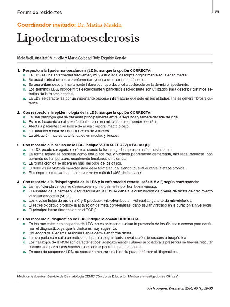 Lipodermatoesclerosis | PDF | Inflamación | Corticosteroides