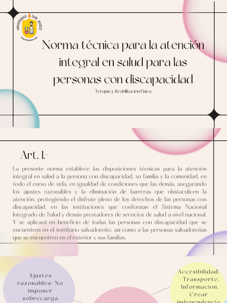 Norma Técnica para La Atención Integral en Salud para Las Personas Con Discapacidad (1 ...