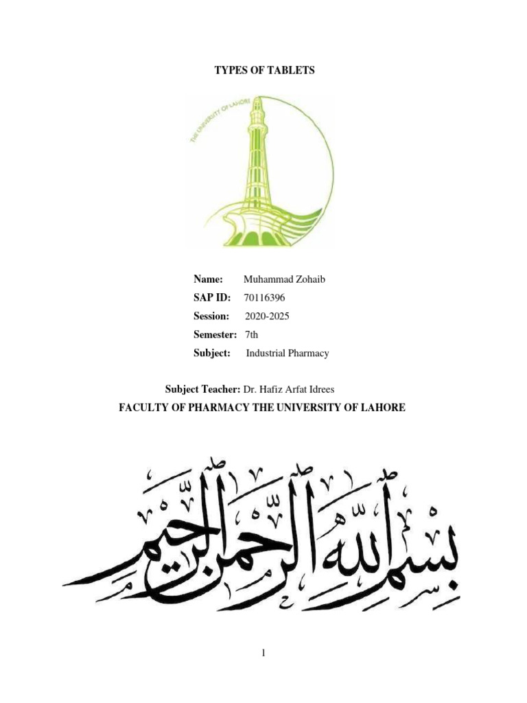 Types of Tablets Zohaib | PDF