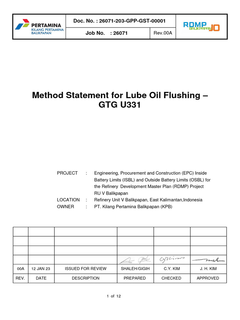 Lube Oil Flushing Guide | PDF | Bearing (Mechanical) | Pump