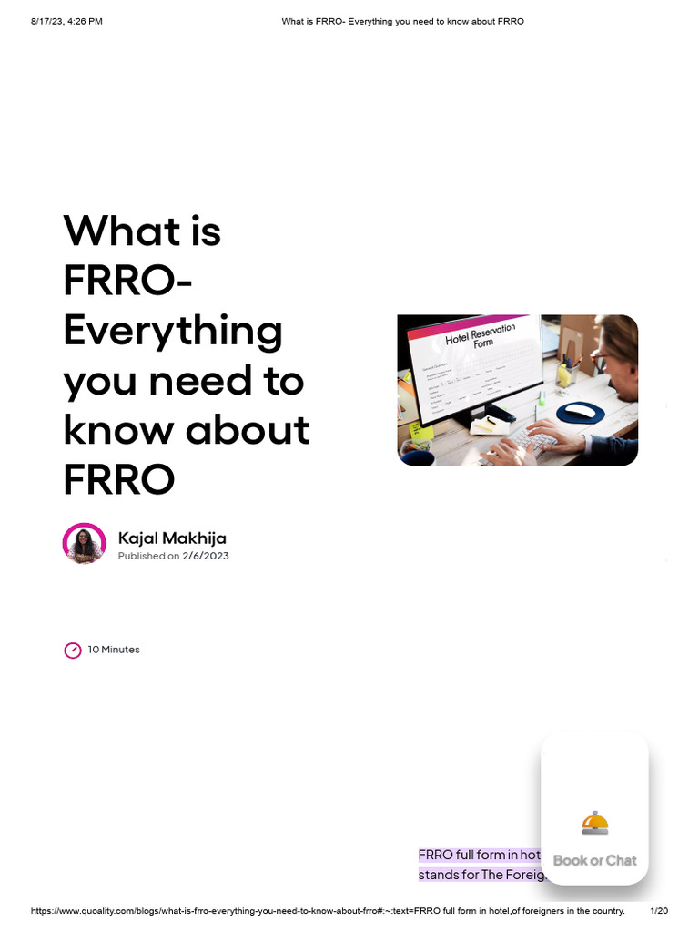 What Is FRRO - Everything You Need To Know About FRRO | PDF | Travel Visa