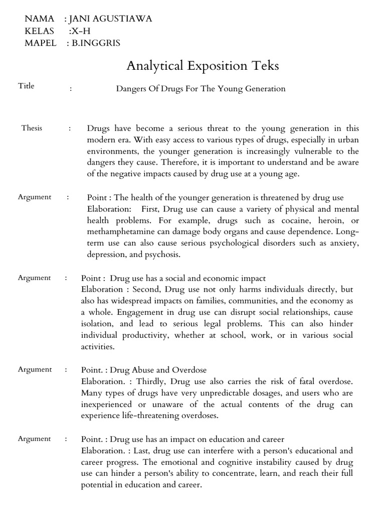 Analytical Exposition Teks | PDF | Substance Abuse | Anxiety