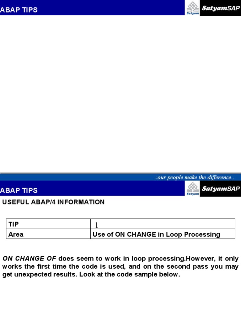 23 Useful Abap Tips Pdf Database Index Databases 0487