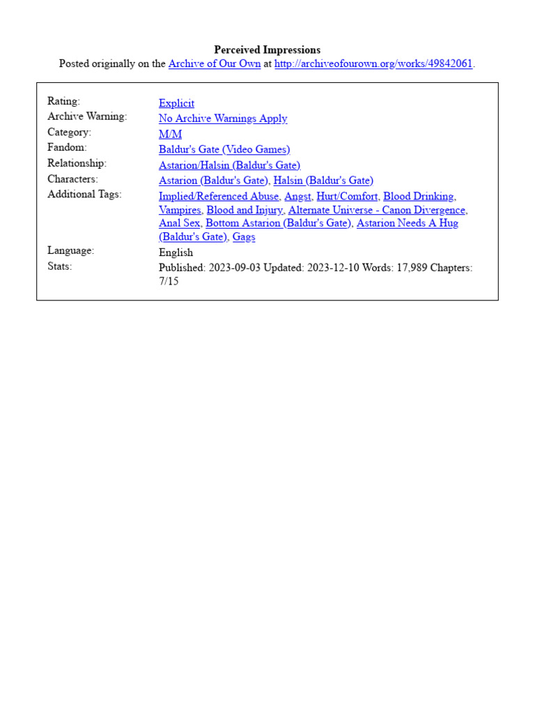 Perceived Impressions | PDF | Bears