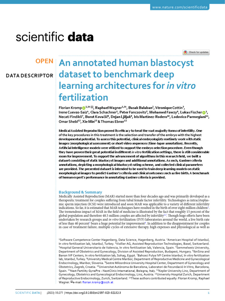 An Annotated Human Blastocyst Dataset To Benchmark Deep Learning ...