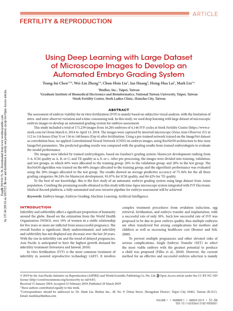 Automated Embryo Grading via Deep Learning | PDF