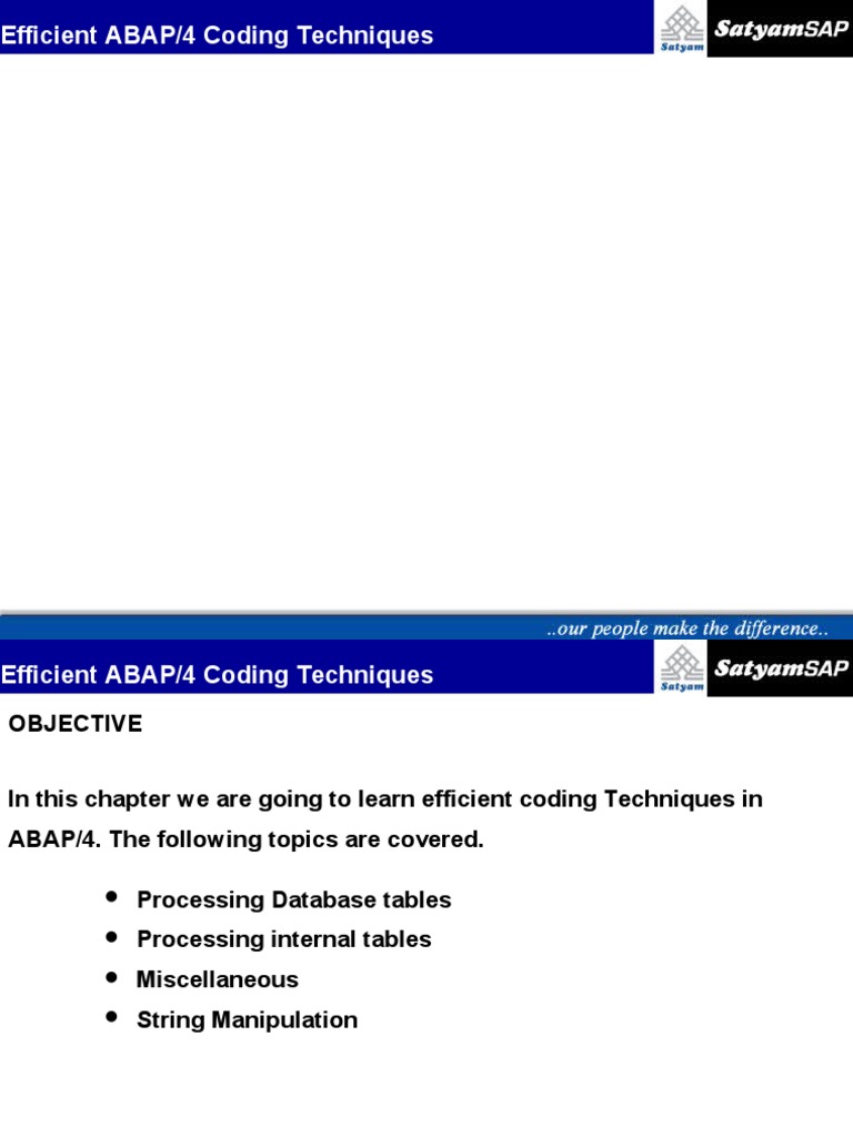 24 Efficient Abap Coding Pdf Control Flow Subroutine
