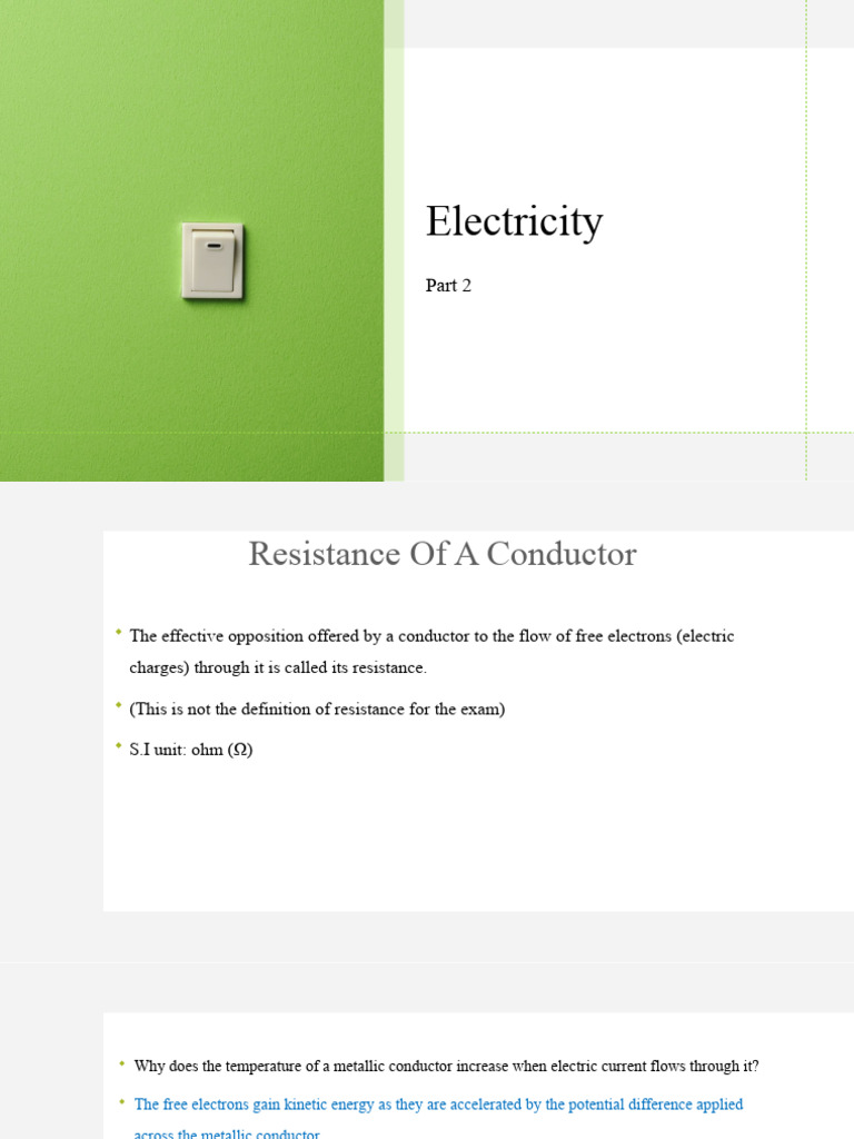 Grade 11 Topic 5 Electricity Part 2 2022-2023 | PDF | Electrical ...
