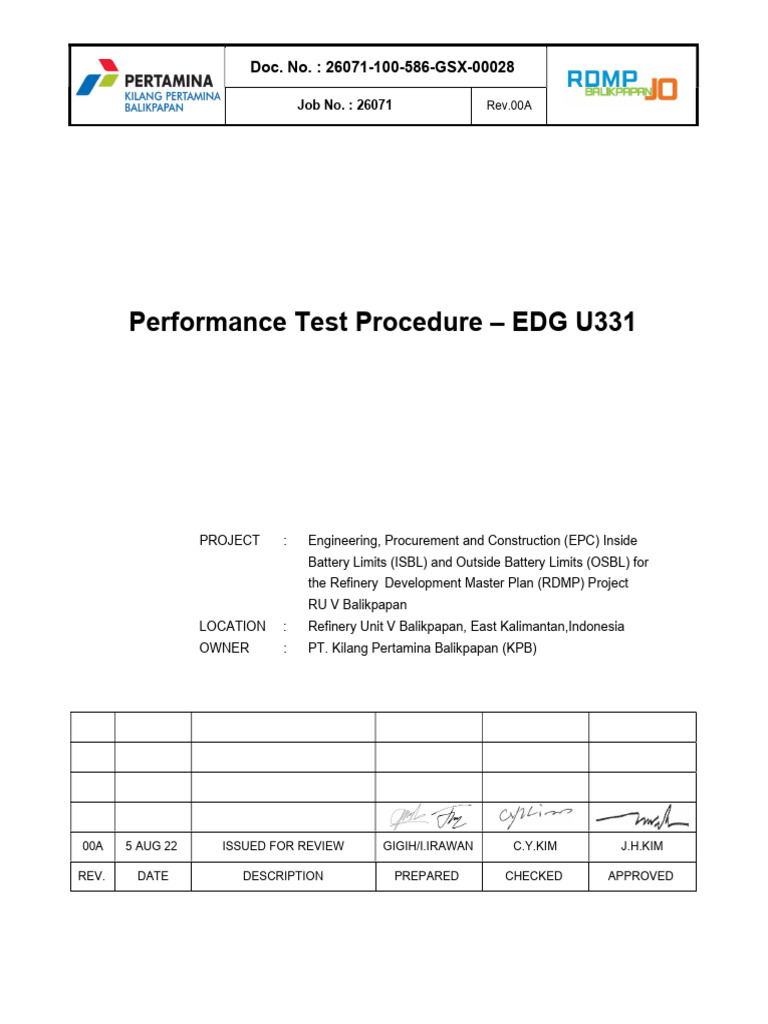26071-100-586-GSX-00028-00A - Performance Test Procedure - EDG U331 ...