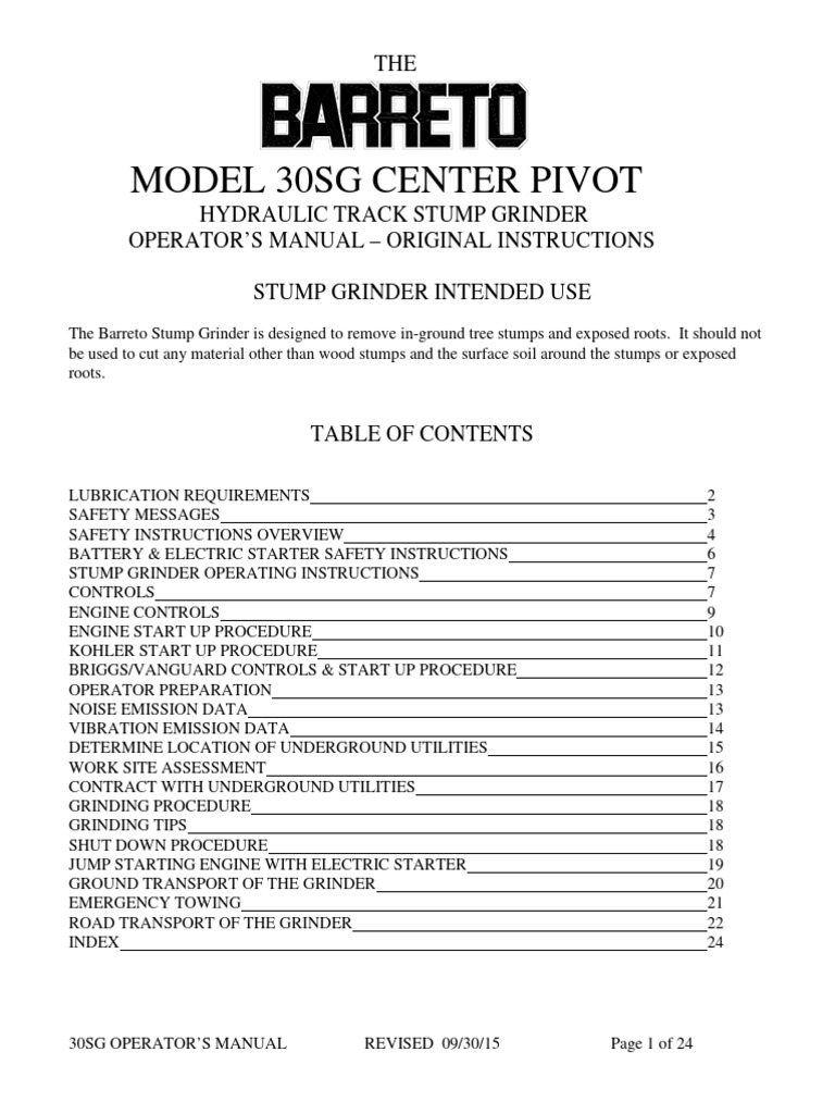 30SG CP Operators Manual 09 30 15 | PDF | Trailer (Vehicle) | Noise