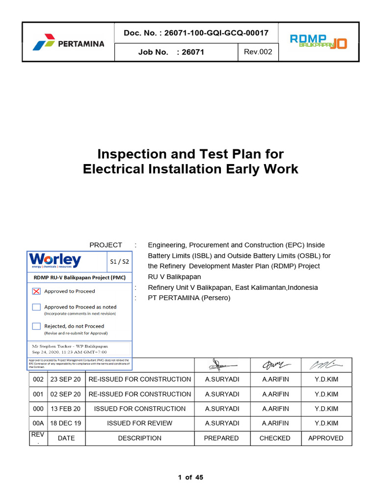 26071-100-Gqi-Gcq-00017 (1) Itp Elect Installation | PDF | Electrical ...