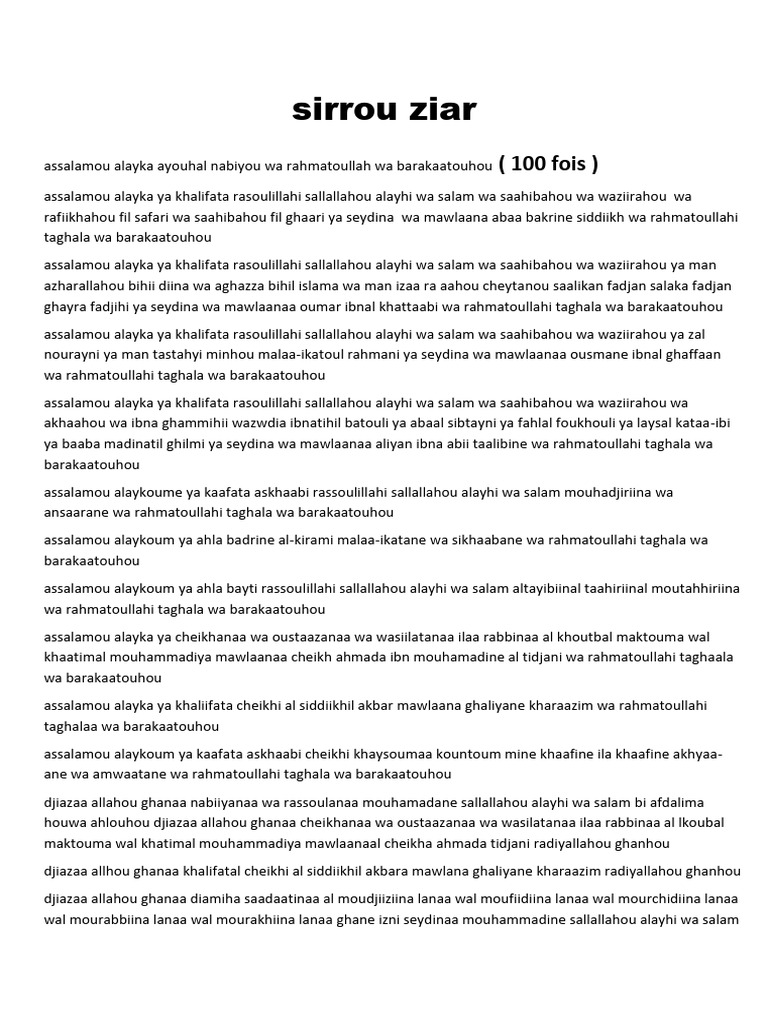 Sirrou Ziar Fancais | PDF