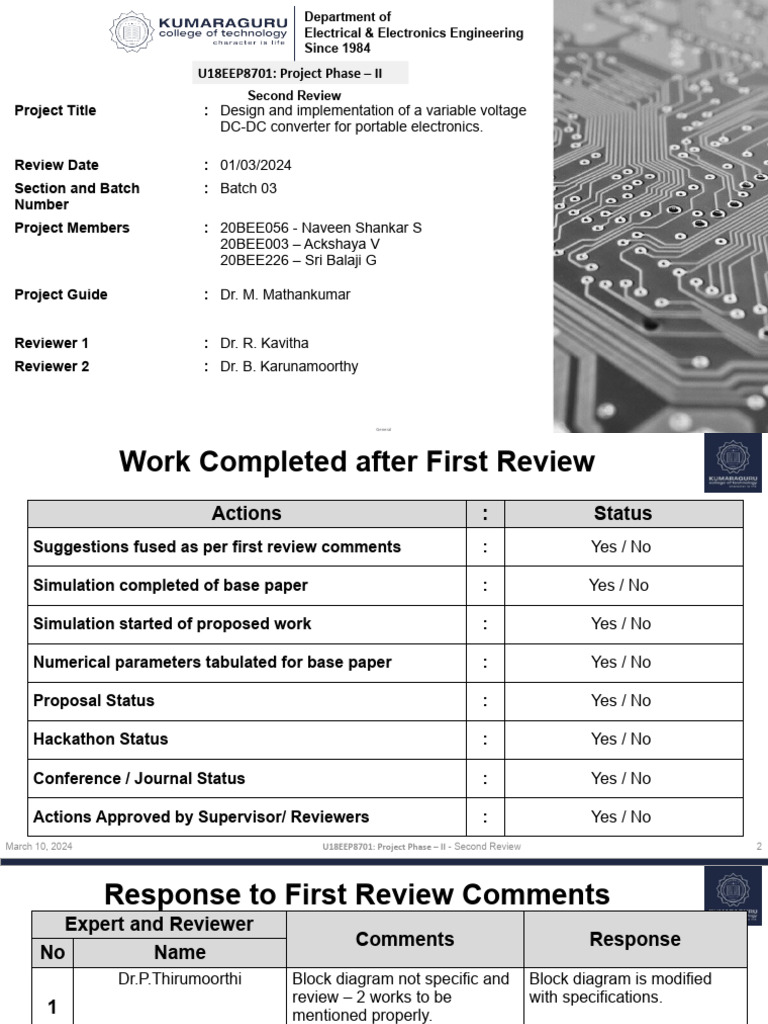 U18EEP8701 Project Phase - II - Second - Review - Template | PDF | Alternating Current | Power ...